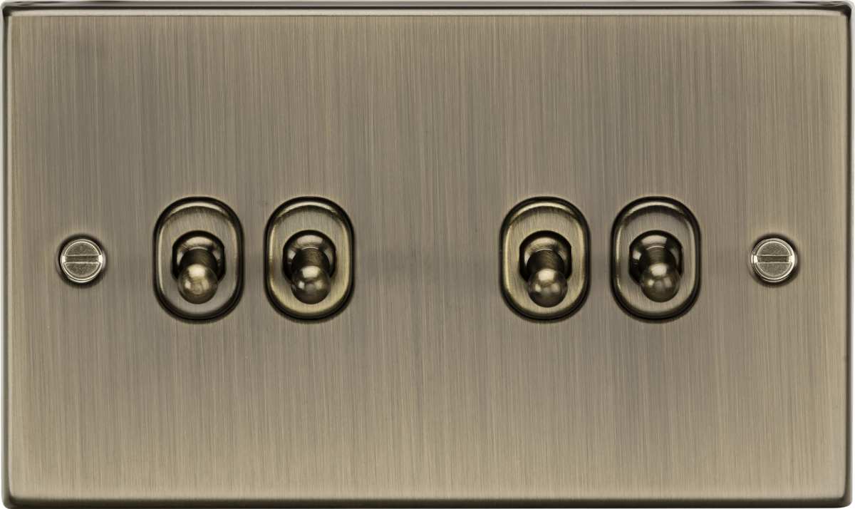 Knightsbridge CSTOG4AB Square Edge 10AX 4G 2-Way Toggle Switch - Antiq ...