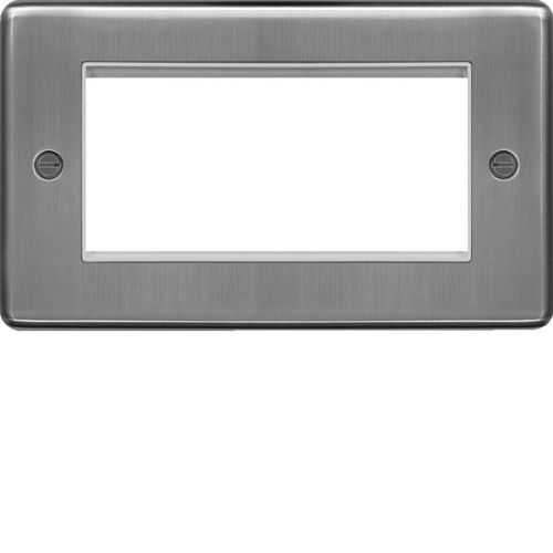 Hager WRP4EUBSW Sollysta Raised Plate Quad Euro Style Module Faceplate ...