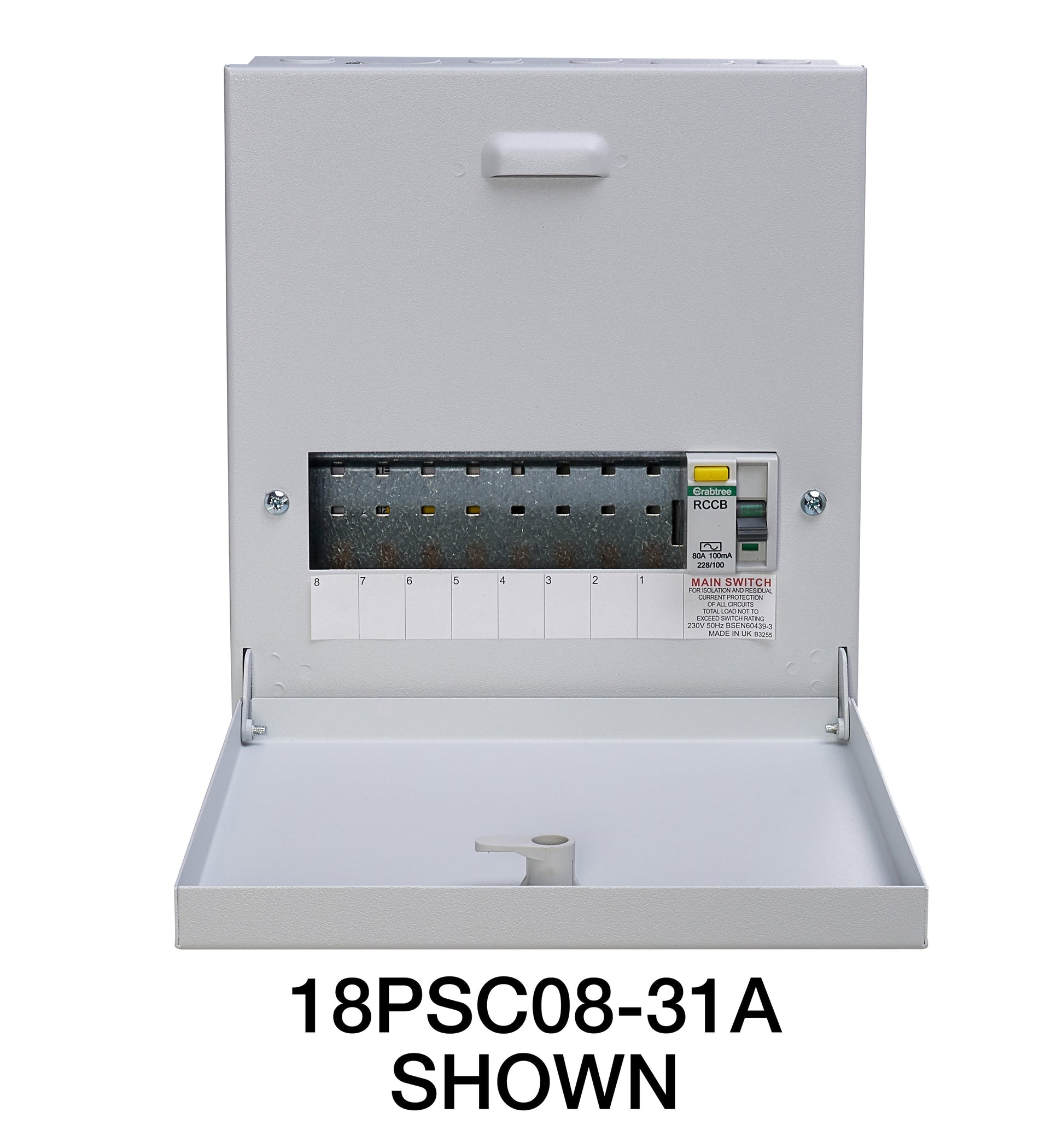 Buy Crabtree Polestar 18PSC05/31A 5 Way 80A 1P+N Surface Distribution ...
