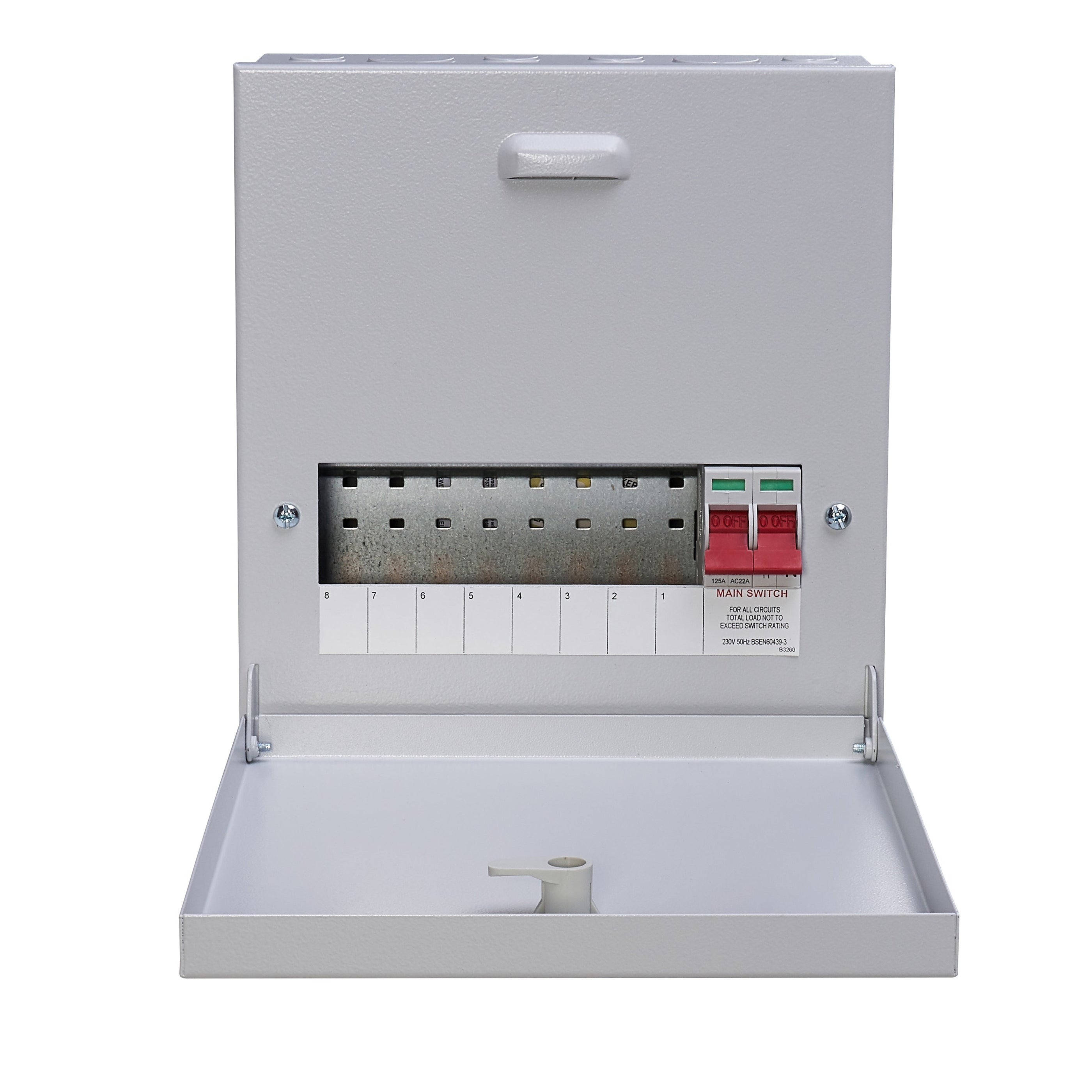 Buy Crabtree Polestar 18PSC08/21A 8 Way 125A 1P+N Surface Distribution ...