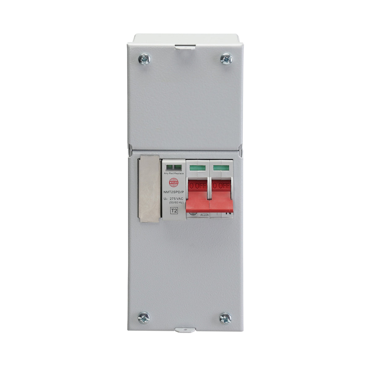Wylex REC2MSPD Enclosed, Metal, 100A DP Supply Isolator with Type 2 SP ...
