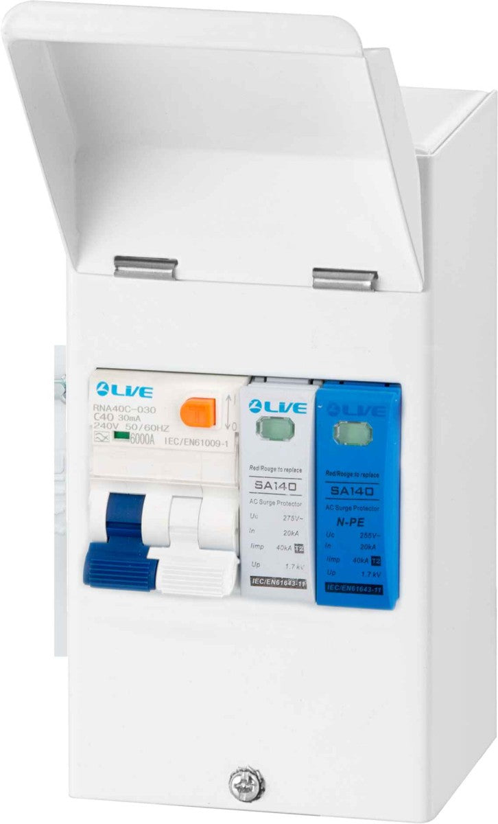 LIVE Electrical EMCU4A-SNR 4 Way IP40 Metal EV Charging Unit with 40A ...