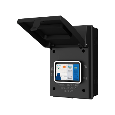 LIVE Electrical AGU4-SNR/B 4 Way IP65 Black Metal Garage/EV Charging U ...