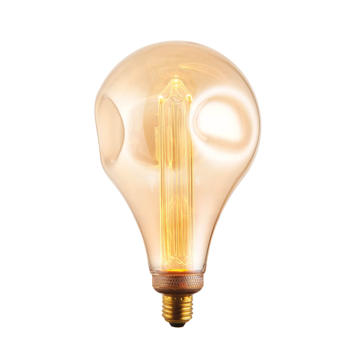 Endon 77085 XL E27 LED Dimple Globe 1lt Accessory Amber glass 2.5W LED ...