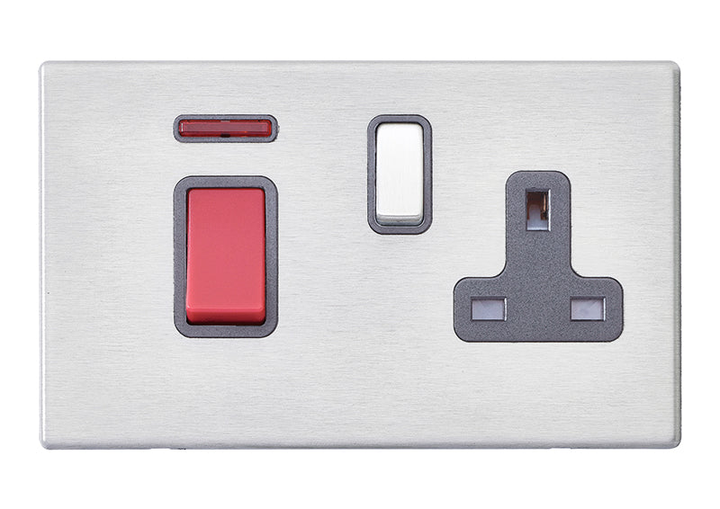 Hamilton Hartland G2 Screwless 45A DP Switch with 13A Switched Socket ...