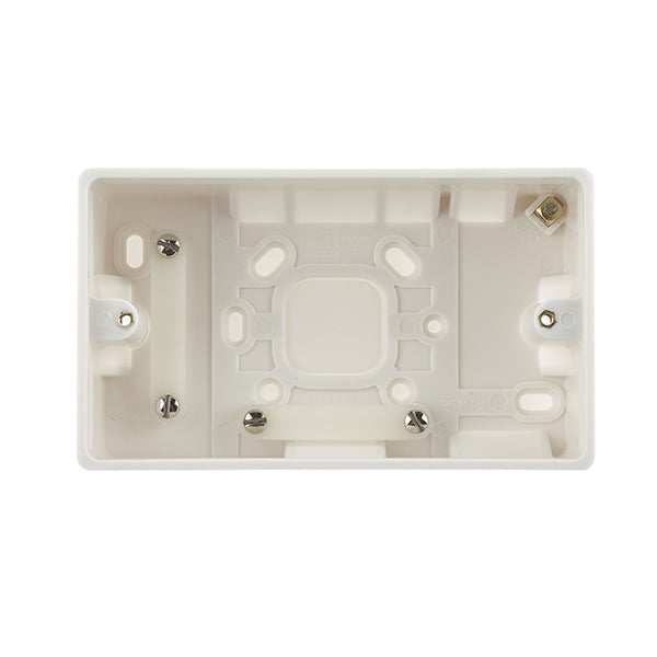 BG White Round Edge Double Surface Box 50mm — B2Belectrical.com