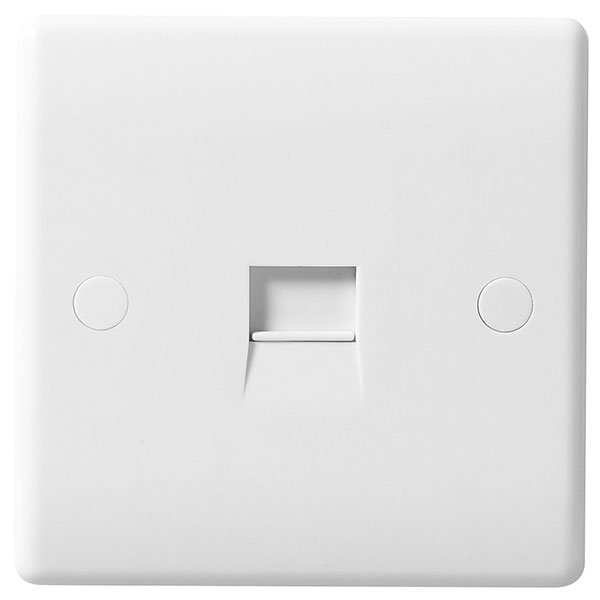 BG 8RJ11/1 White Round Edge RJ11 Single Data Outlet Socket (Screw ...