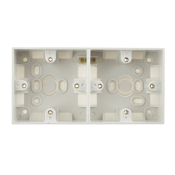 BG White Square Edge Dual Surface Pattress 37mm — B2Belectrical.com