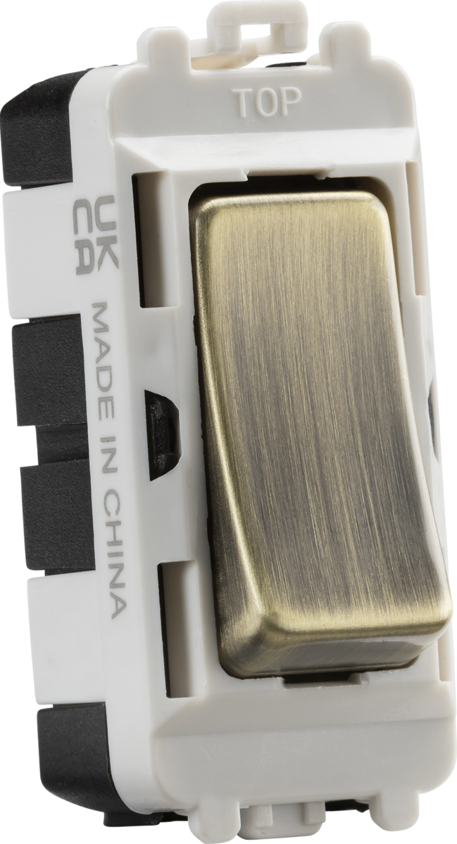 Knightsbridge GDM001AB 20AX 2 Way SP Grid Module - Antique Brass ...