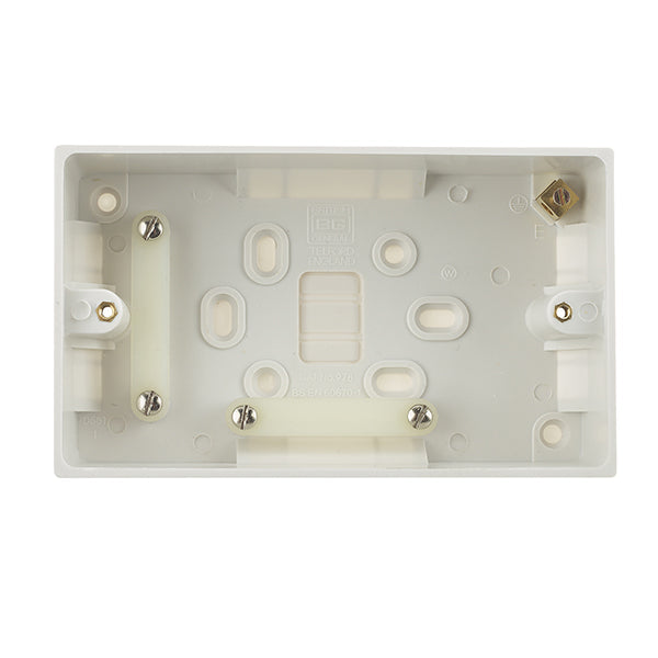 BG White Square Edge Double Surface Box 50mm — B2Belectrical.com
