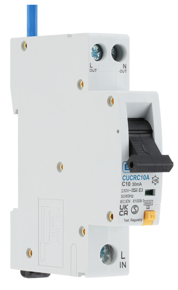 BG CUCRC10A 10A SP 1 Module C Curve 6kA 30mA Type A Compact RCBO ...
