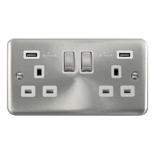 Click Deco Plus DPSC580WH 13A Ingot 2G Switched Socket + 2x2.1A USB ...