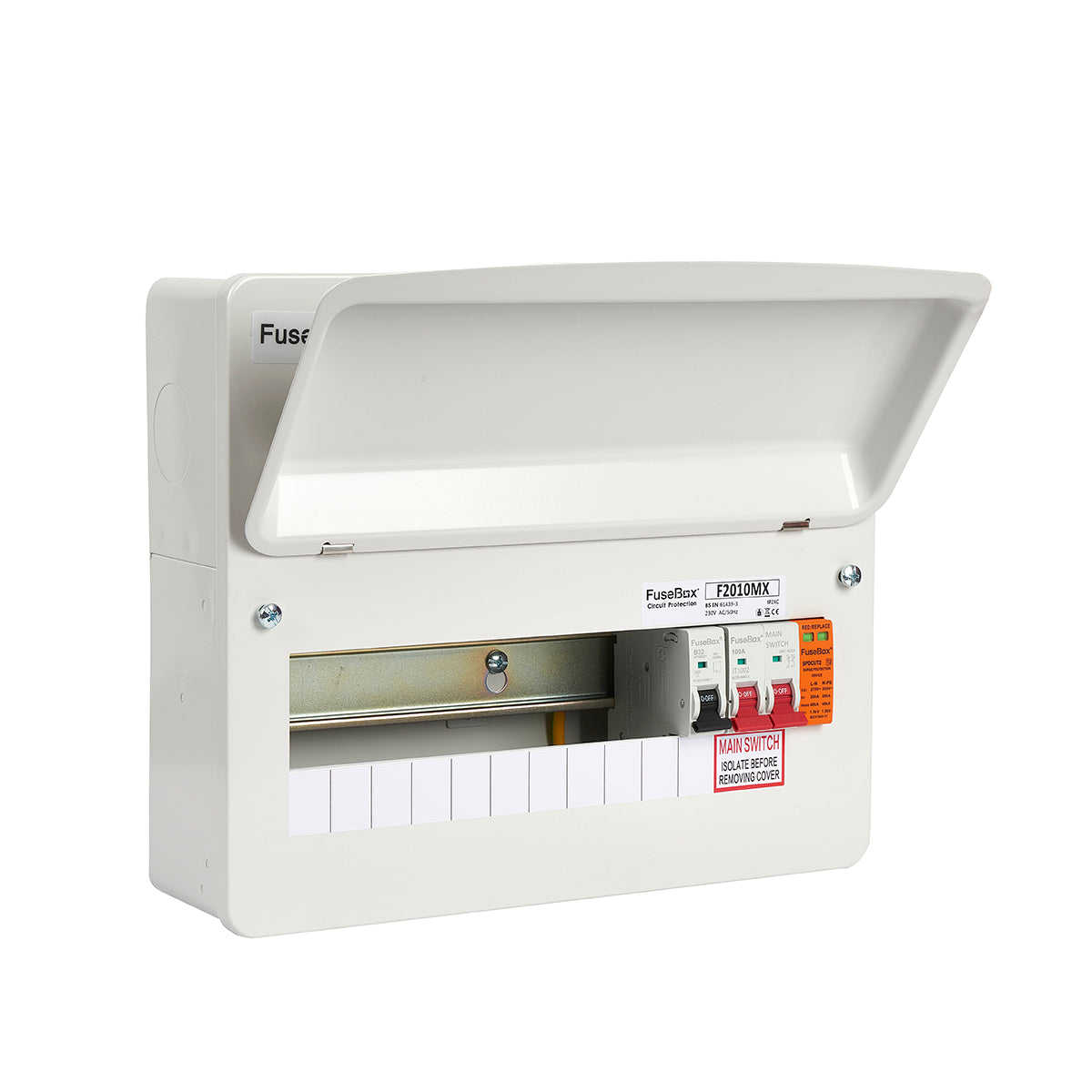 FuseBox F2010MX 14 Module 10 Way Consumer Unit + 100A Main Switch, T2 ...