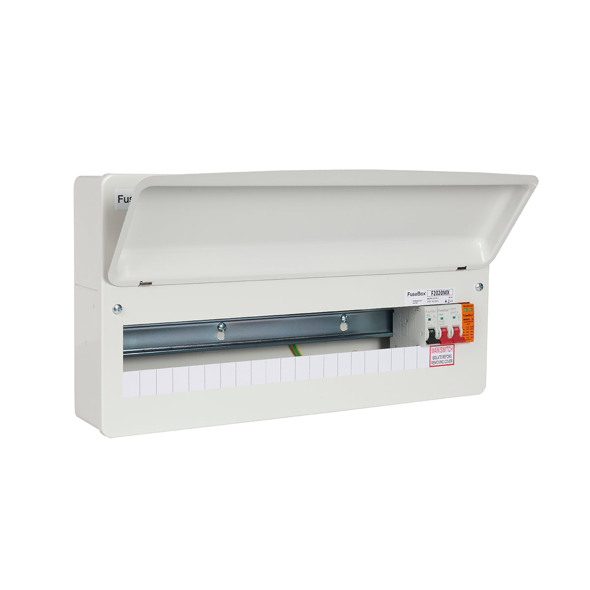 FuseBox F2020MX 24 Module 20 Way Consumer Unit + 100A Main Switch, T2 ...