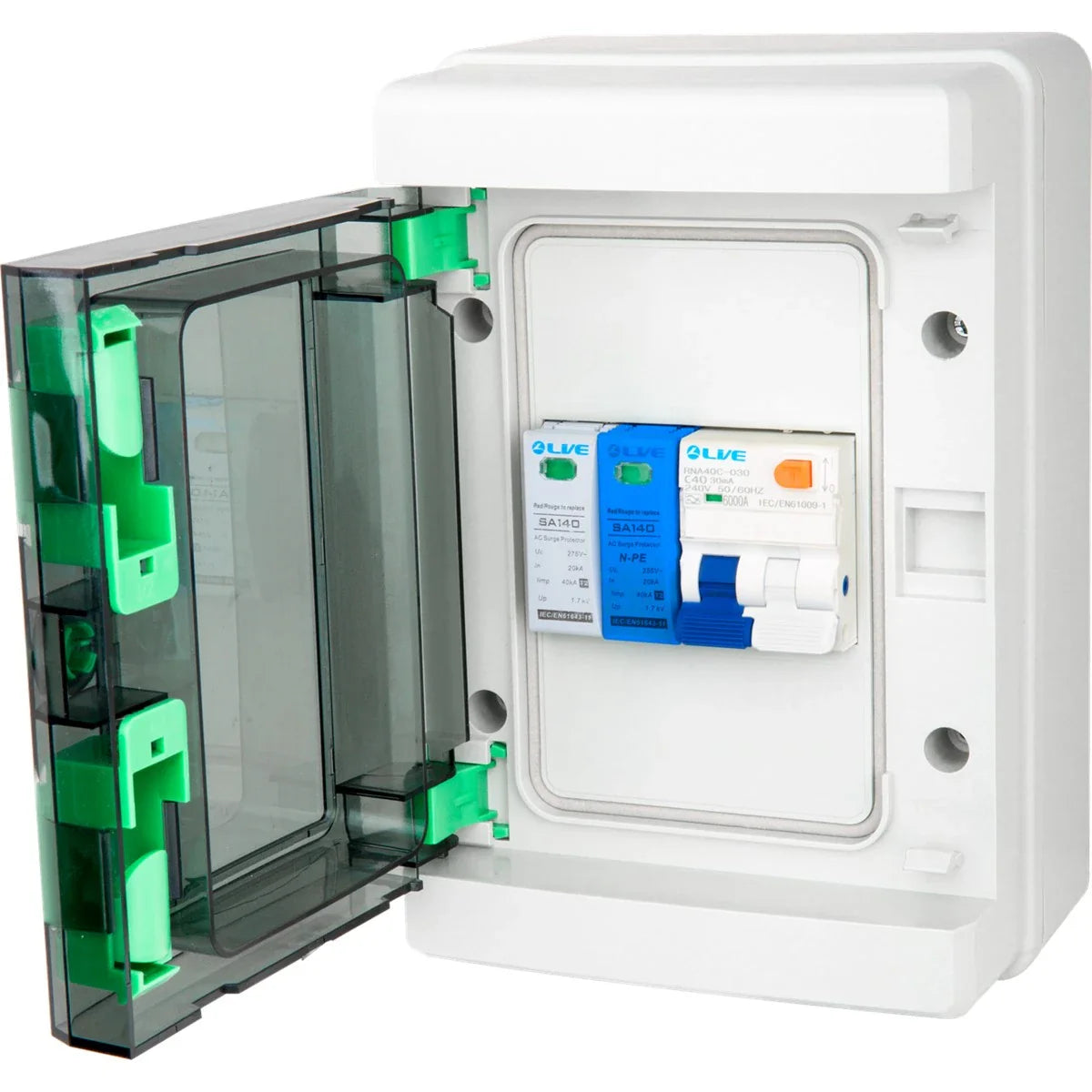 LIVE Electrical LEV440SP-BP 4 Way IP65 Plastic EV Charging Unit with 4 ...