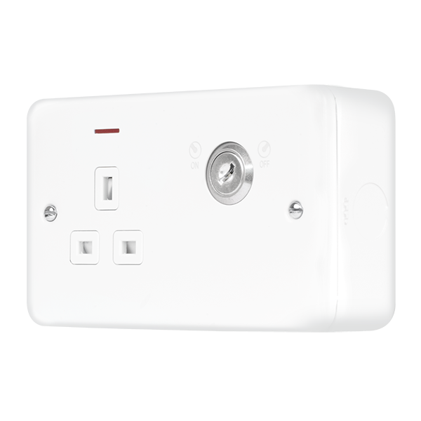 Click MCP655PW Metal Clad Pro 13A 1 Gang Double Pole Key Lockable Swit ...