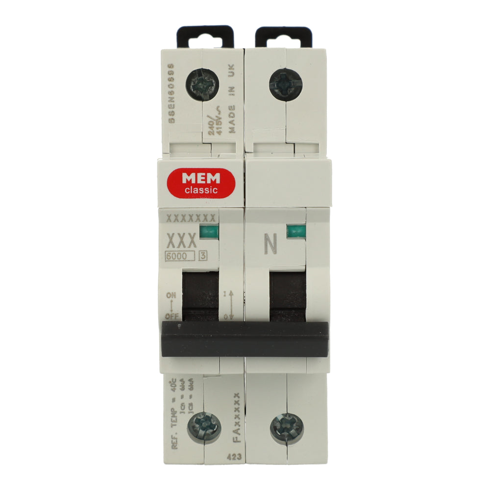 MEM Eaton MCL320 Memshield 2 20A 6kA Type C DP MCB — B2Belectrical.com