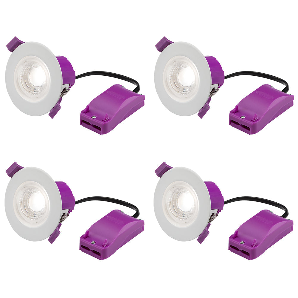 Knightsbridge RE6CTF RenuLED 6W IP65 Fire-Rated Downlight 3 CCT (4 Pack ...