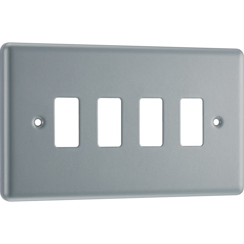 BG RMC4 Metal Clad 4G Grid Front Plate — B2Belectrical.com