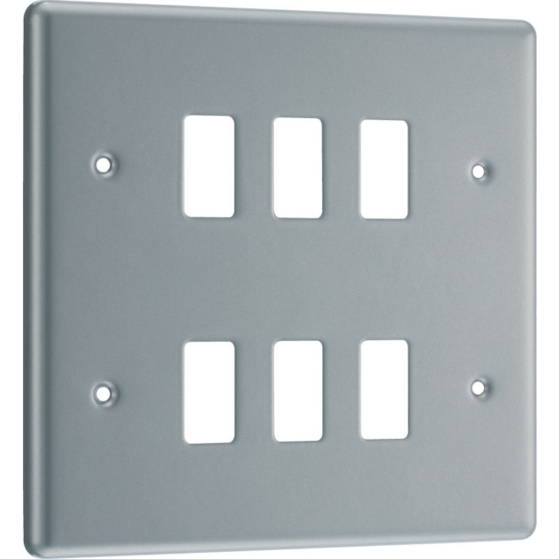 BG RMC6 Metal Clad 6G Grid Front Plate — B2Belectrical.com
