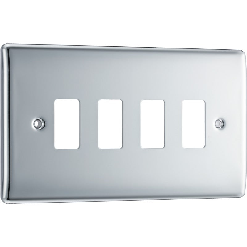 BG RNPC4 Nexus Metal 4G Grid Front Plate - Polished Chrome ...