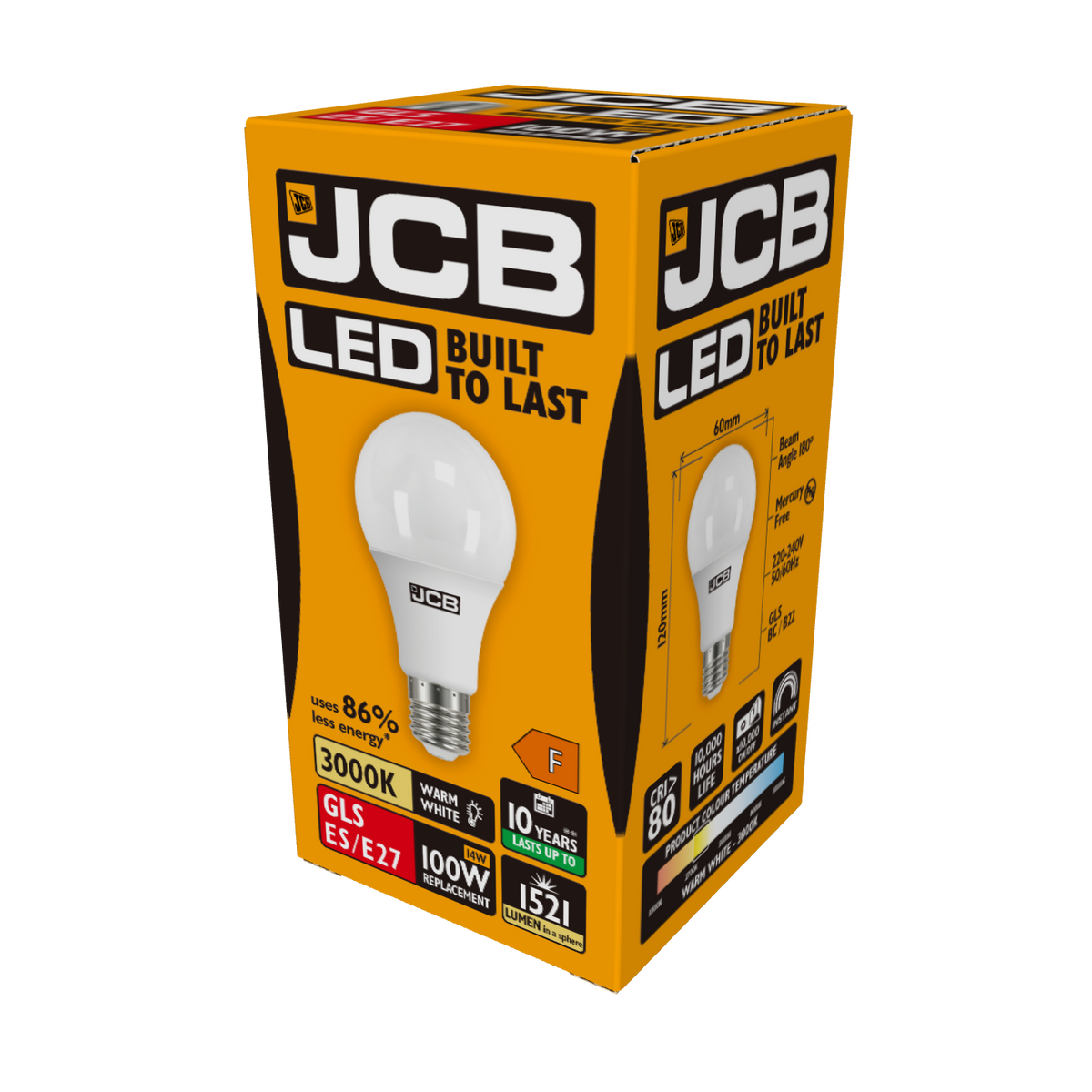 JCB S10994 E27 ES GLS LED Bulb Opal 14W 1521lm Warm White 3000K ...