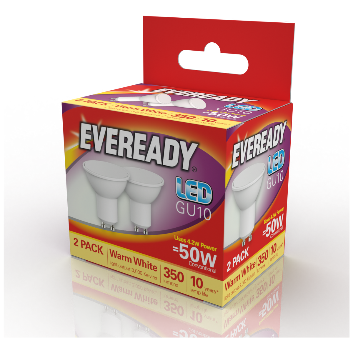 Eveready S15291 GU10 Spotlight LED Bulb Opal 4.7W 345lm Warm White 300 ...