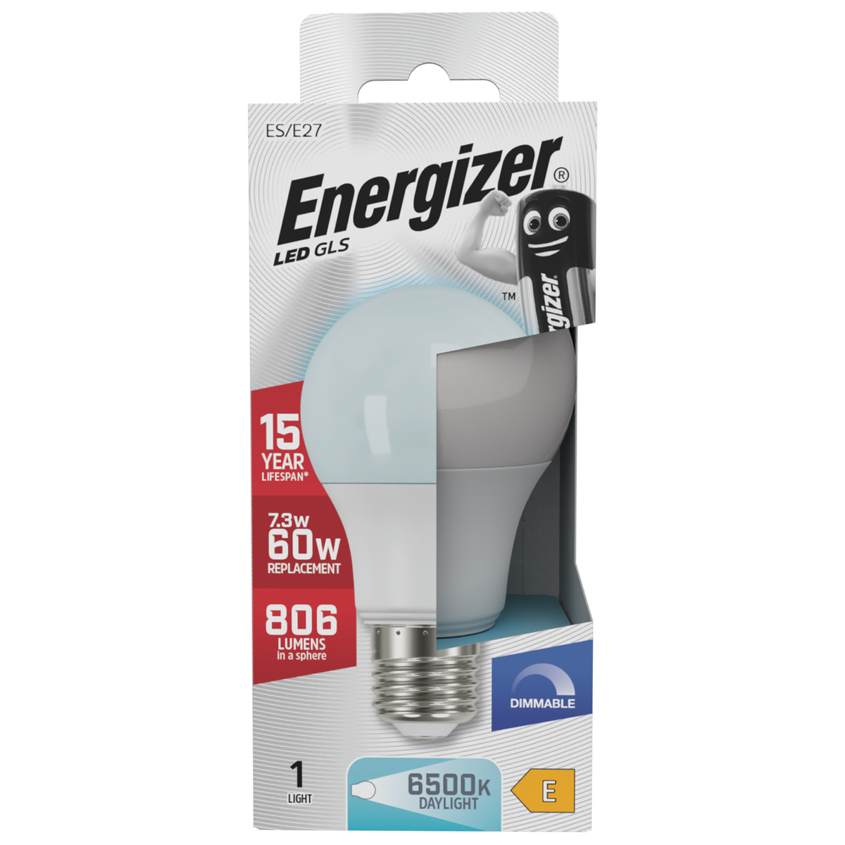 Energizer S29783 7.3W 806lm E27 ES GLS LED Bulb Opal Daylight 6500K Di ...
