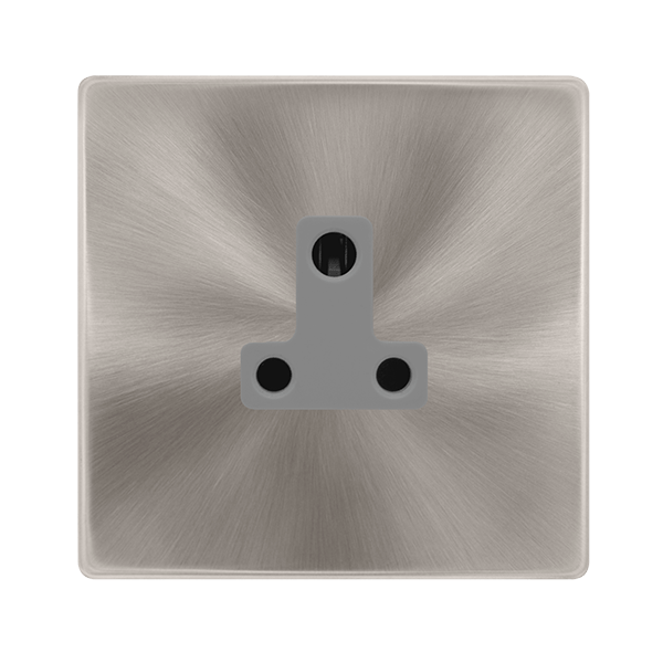 Click Definity Complete SFBS038GY 5A Round Pin Socket - Brushed Steel ...