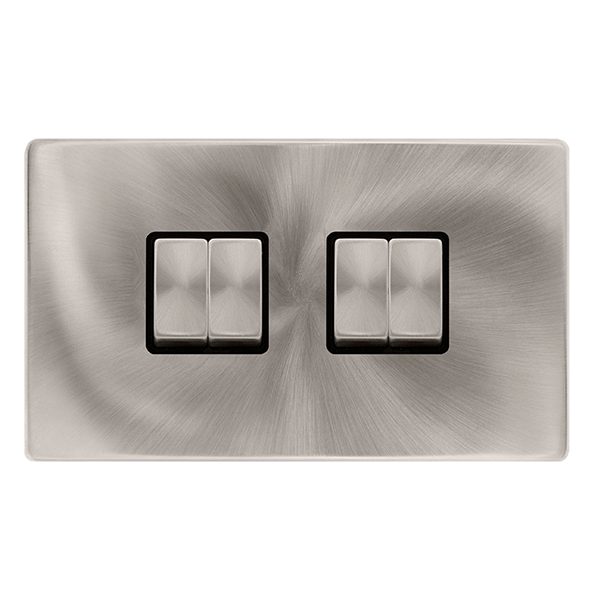 Click Definity Complete SFBS414BK 10AX Ingot 4 Gang 2 Way Switch - Bru ...