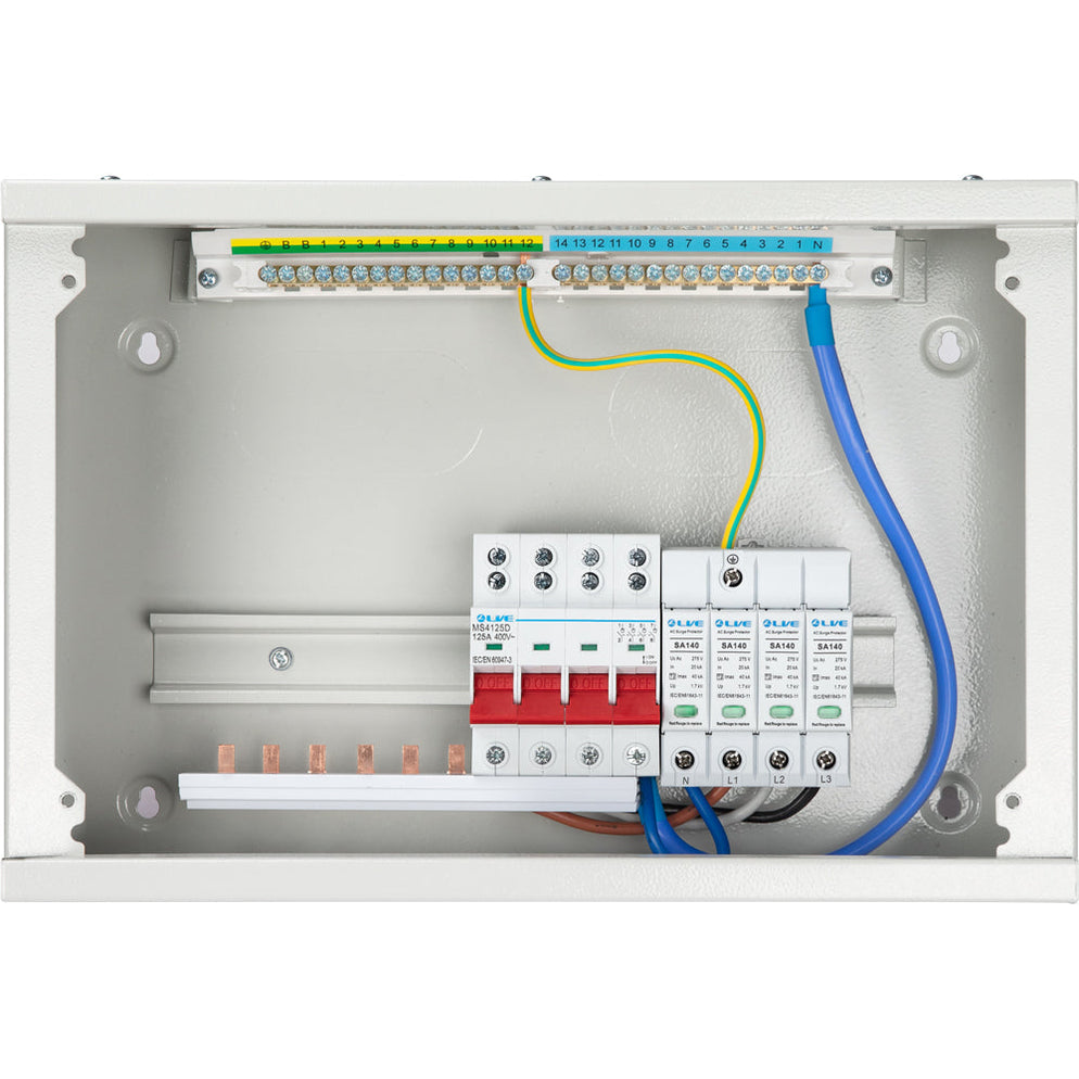 LIVE Electrical TPNH03-100S 3-Way Horizontal TPN Distribution Board ...