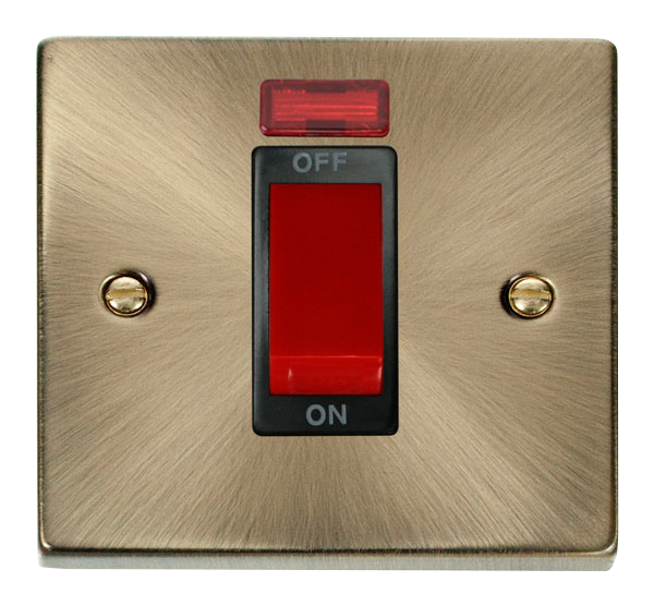 Click Deco VPAB201BK Victorian 45A 1G Double Pole Switch + Neon - Anti ...