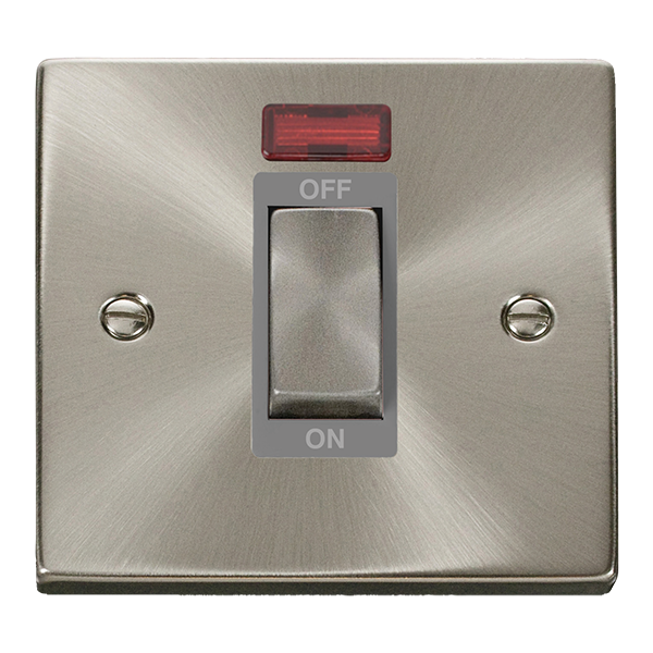Click Deco VPSC501GY Victorian 45A Ingot 1G Double Pole Switch + Neon ...