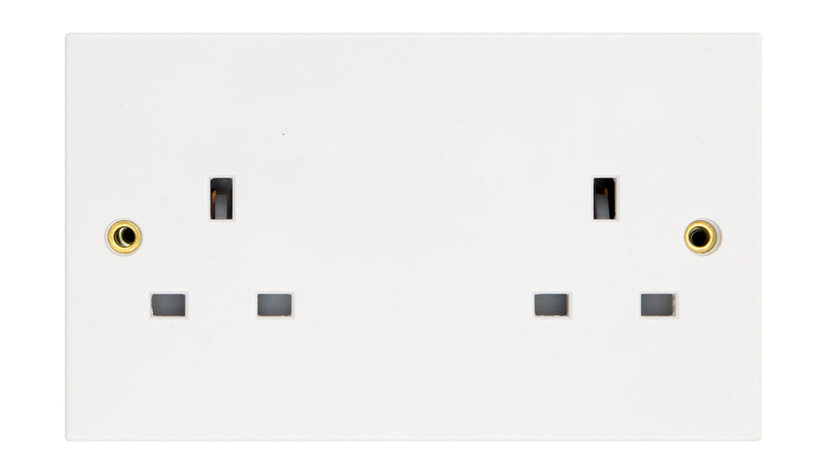 Deta Vimark VS1208 White Moulded 2 Gang 13A Unswitched Socket ...
