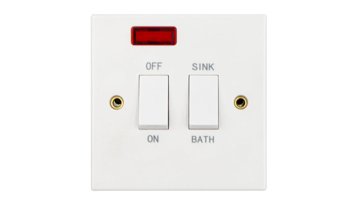 Deta Vimark VS1218N 20A DP Dual Bath/Sink Switch with Neon – White ...
