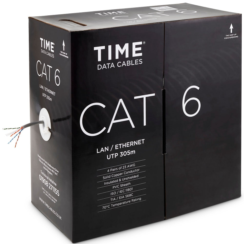 Time CAT6 PVC Grey LAN/ETHERNET UTP Copper Data Cable - 305M ...
