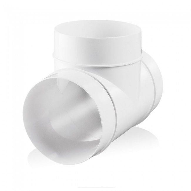 Blauberg Plastic Circular Tee Piece - 100mm — B2Belectrical.com