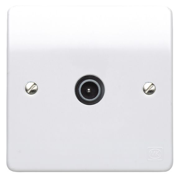 Buy MK Logic Plus K3550WHI IEC Male TV Socket Outlet | White Moulded ...