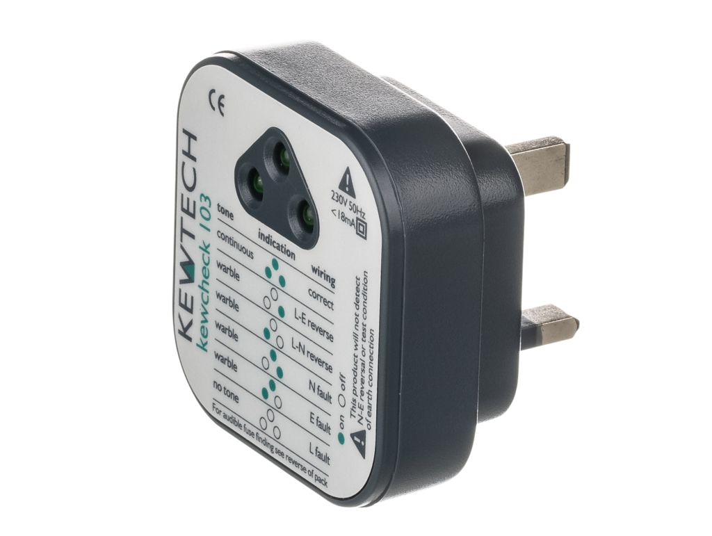 Kewtech KEWCHECK 103 Socket Tester with Audible Tone & LED ...